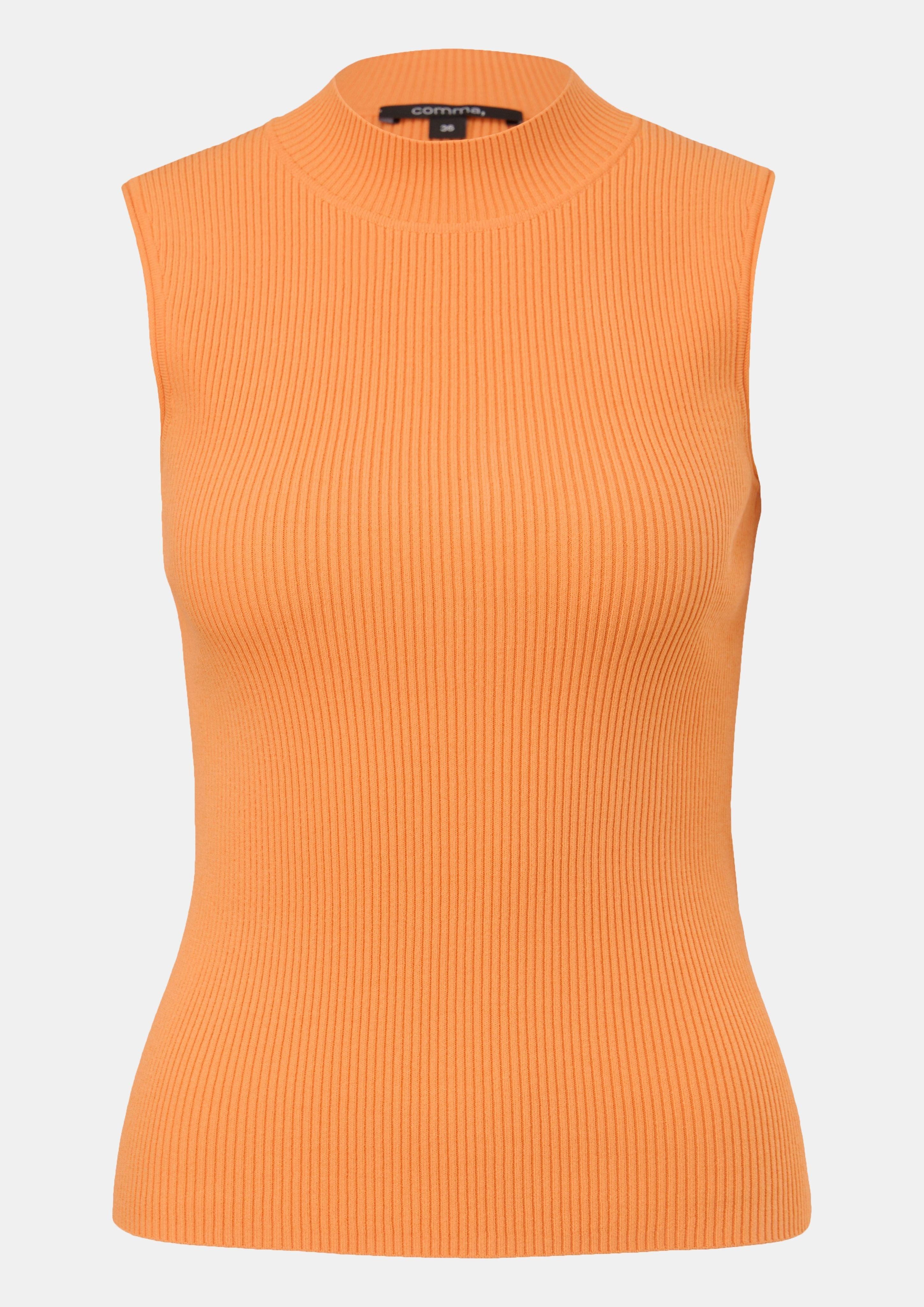 Comma Pullunder Stricktop aus Viskosemix, der Ausschnitt hat eine Rippblende, hat einen ...