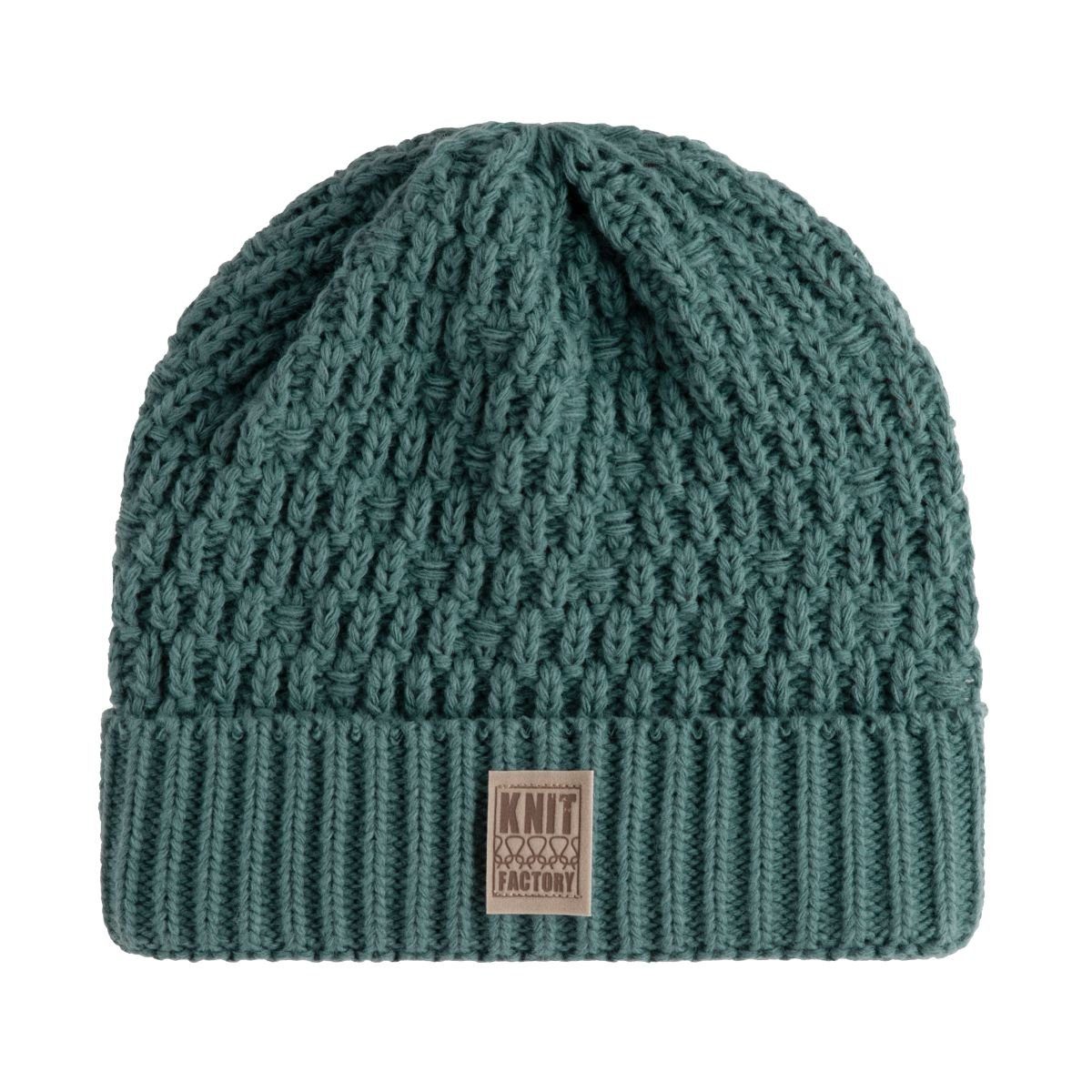 Knit Factory Strickmütze Jaida Mützen One Size Glatt Grün 1 St Mütze