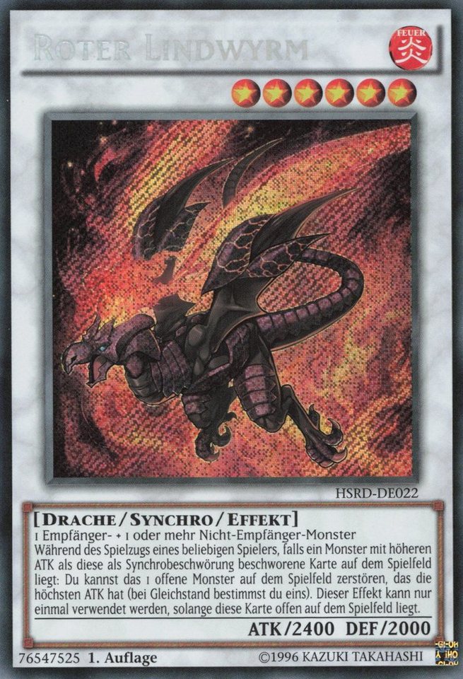 Recollectibles Sammelkarte Yugioh Karte Roter Wyrm Yu Gi Oh Karte