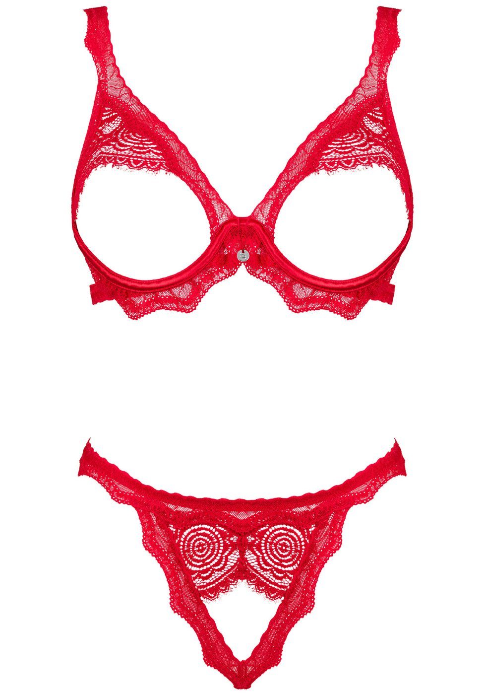 Obsessive Set: Bügel-BH Ouvert Dessous-Set: BH und String mit Spitze ...