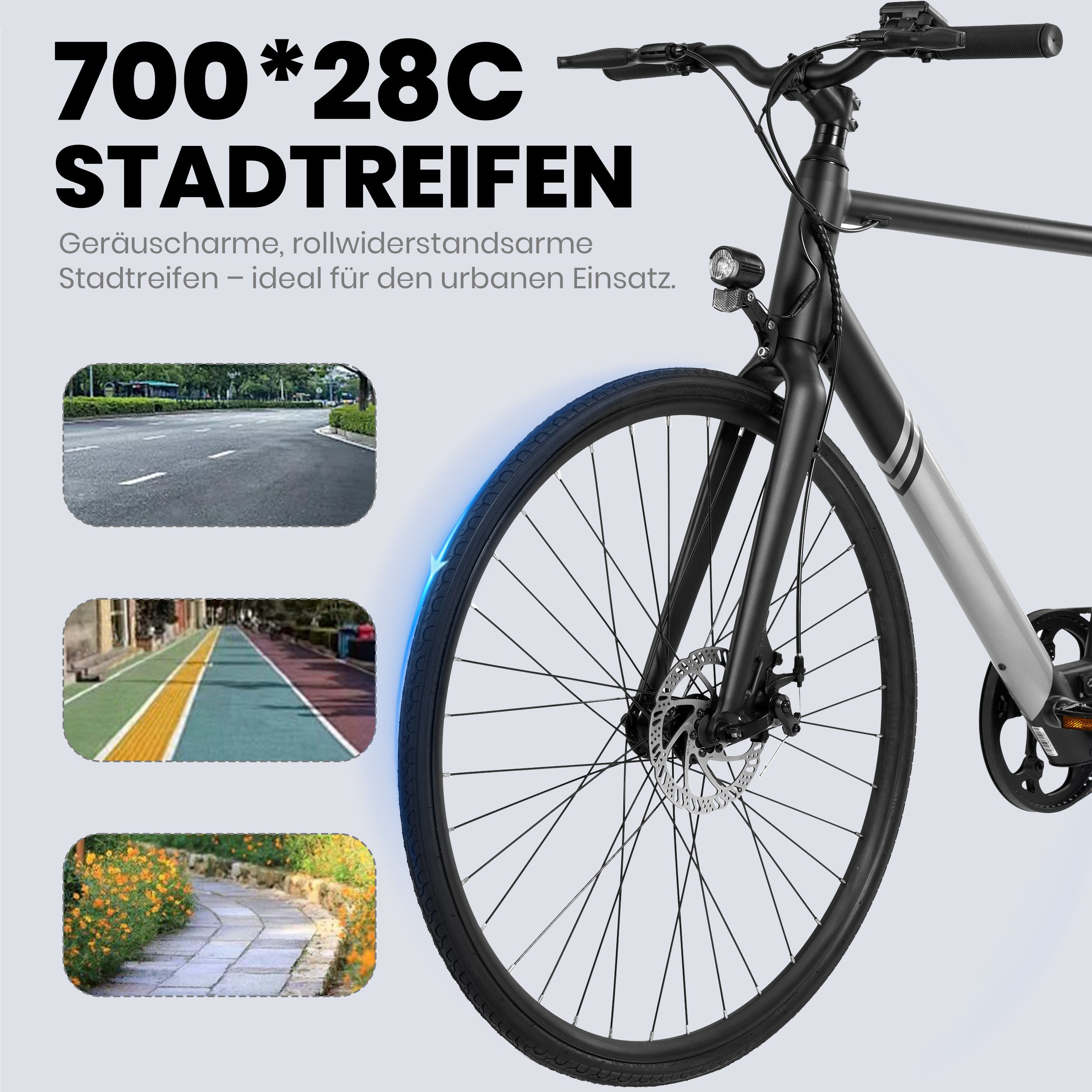 Vankel E-Bike LCD-Display Doppelscheibenbremsen 250W Motor Riemen ...