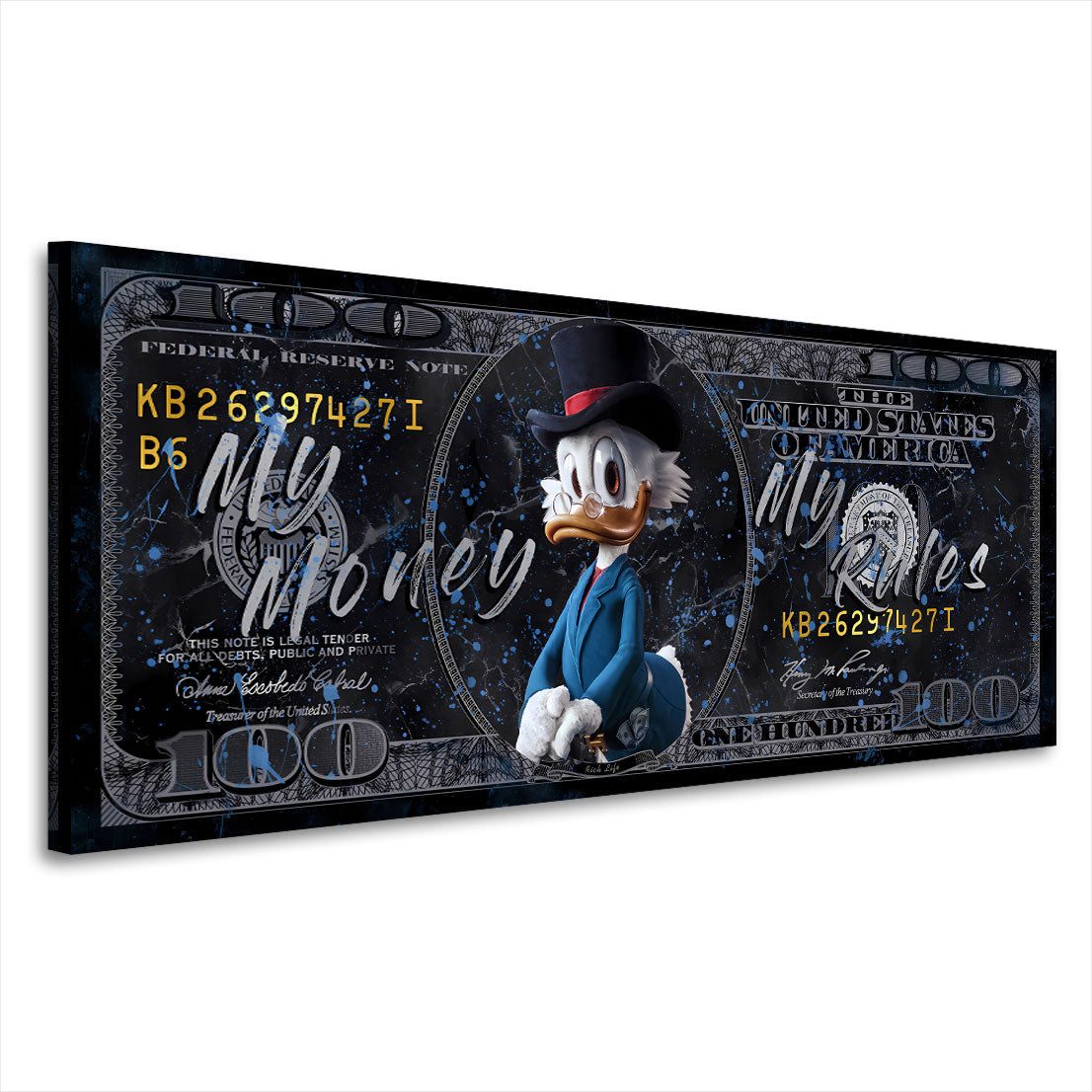 Artedinoi Leinwandbild Pop Art Comic Duck Dollar Leinwandbild Wandbild