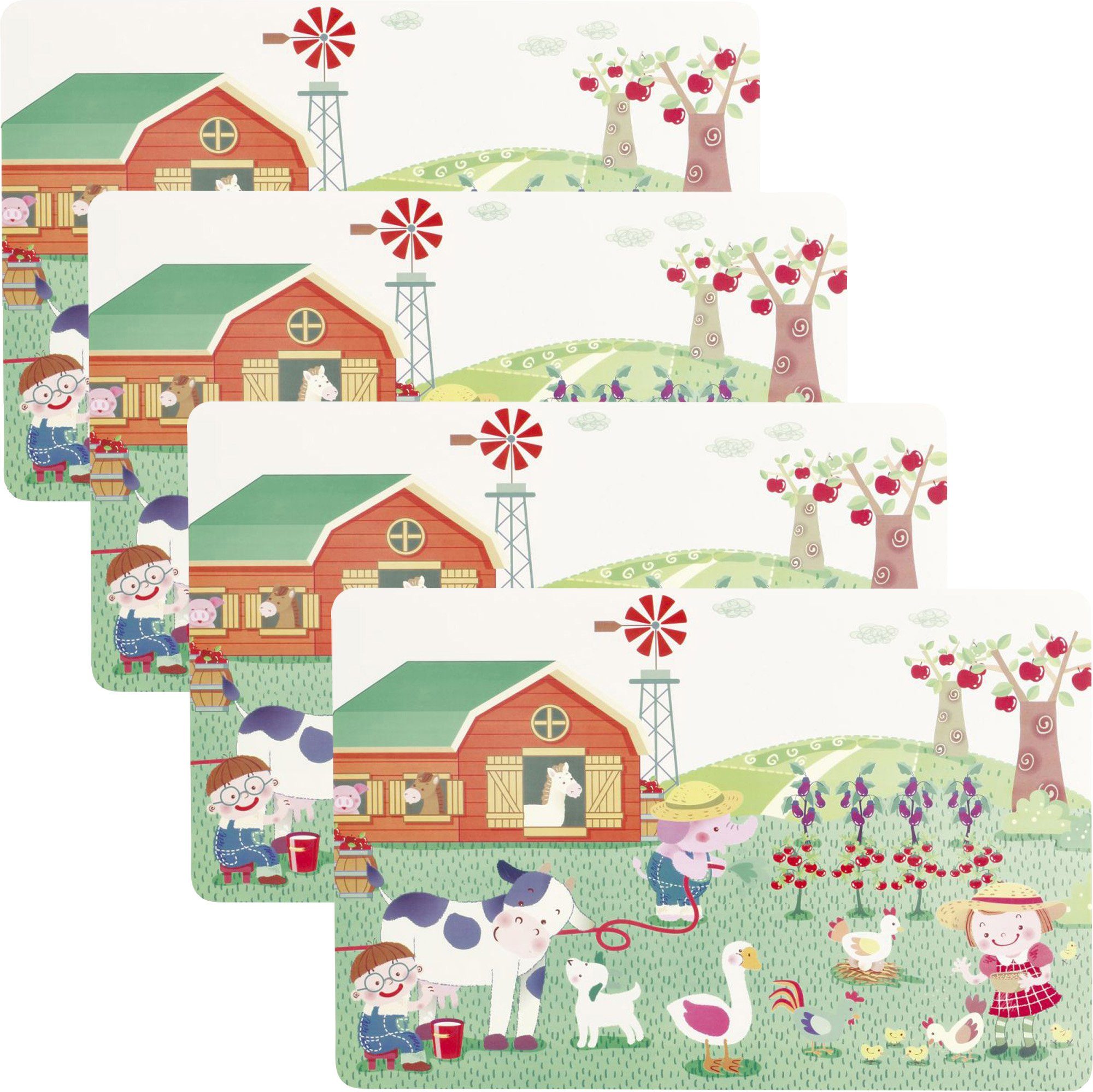 Platzset Tischset 4er Pack 4 St Abwaschbar Motiv Nicht Waschen
