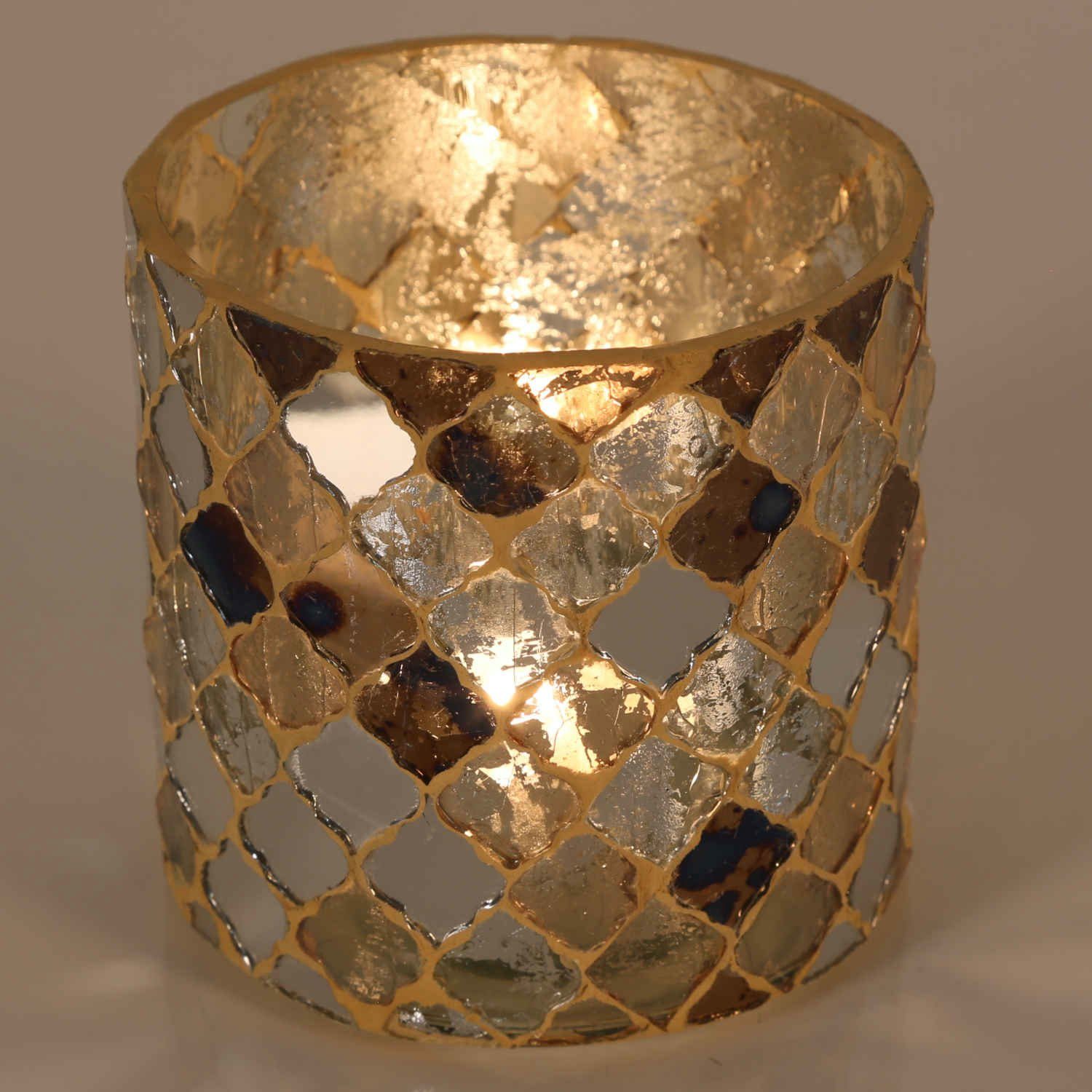 Casa Moro Windlicht Orientalisches Mosaik Windlicht Athen Gold Rund Aus