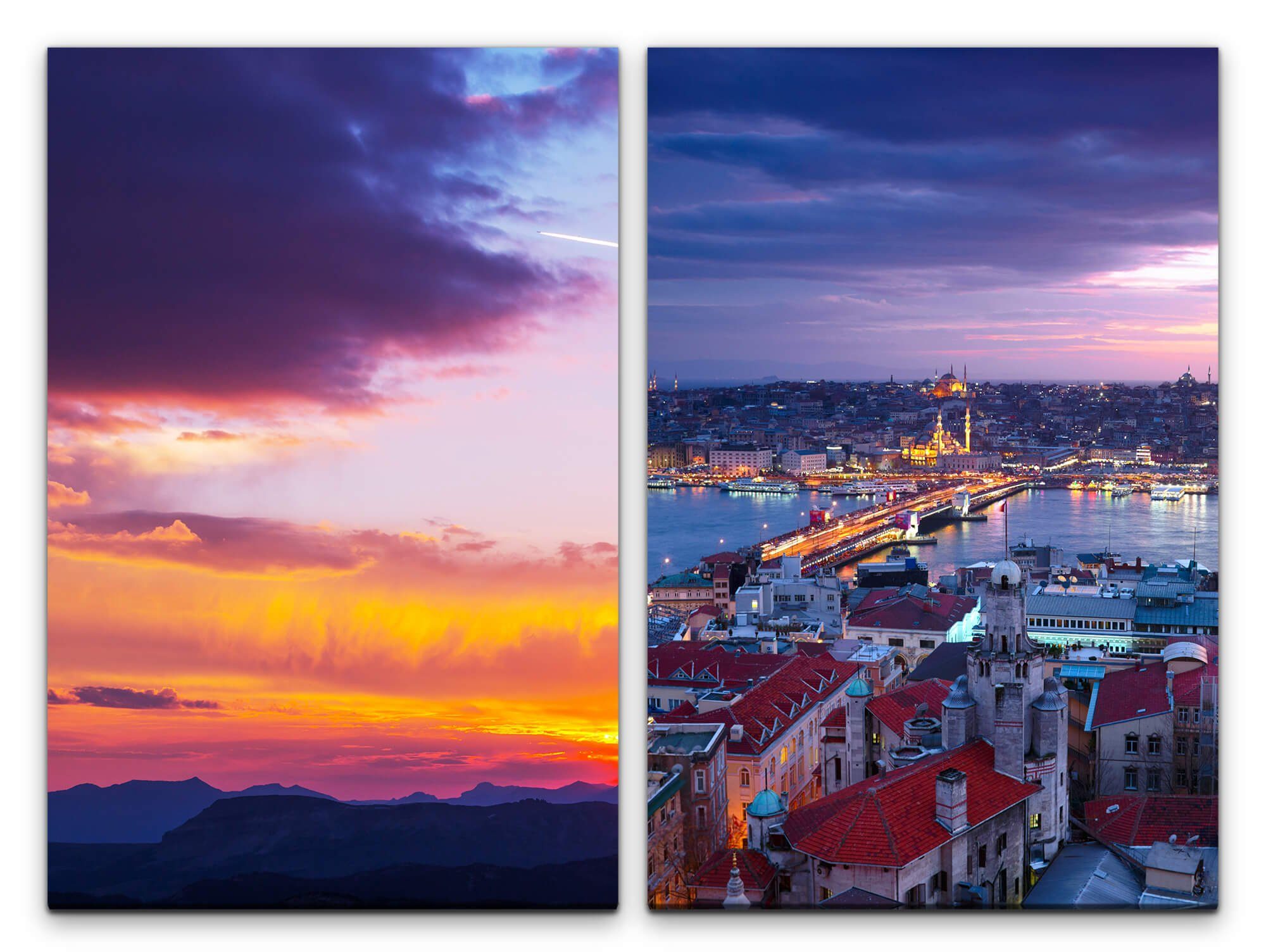 Sinus Art Leinwandbild 2 Bilder Je 60x90cm Istanbul Türkei Roter