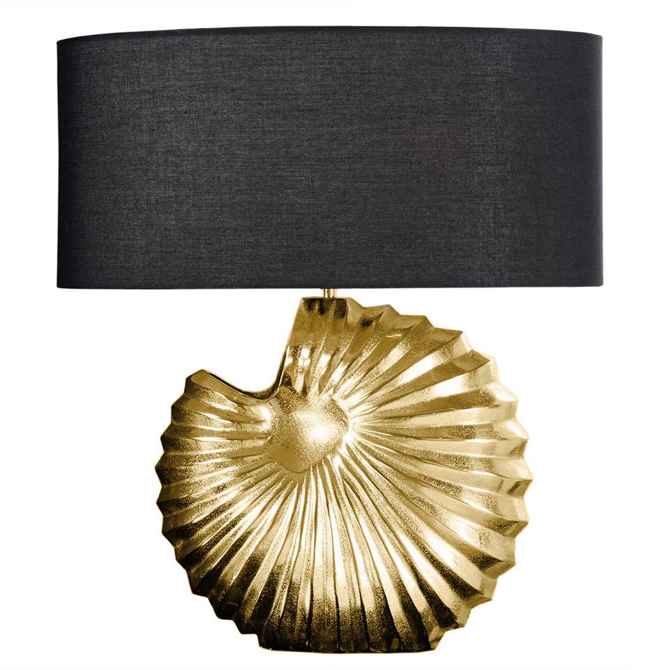 Riess Ambiente Tischleuchte Shell 60cm Gold Schwarz Ein Ausschalter