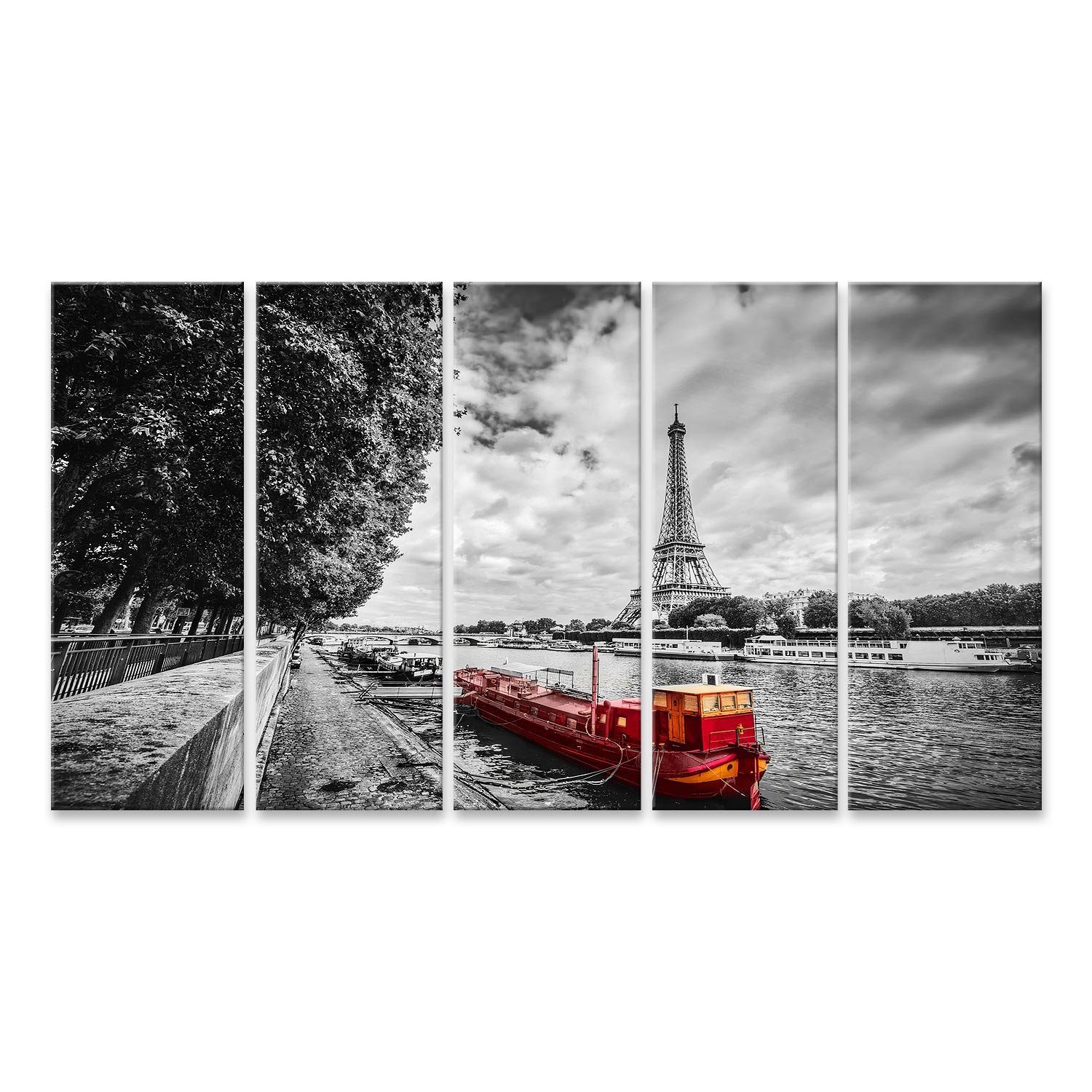 islandburner Leinwandbild »Bild auf Leinwand Eiffelturm über Seine Fluss Paris Frankreich ...