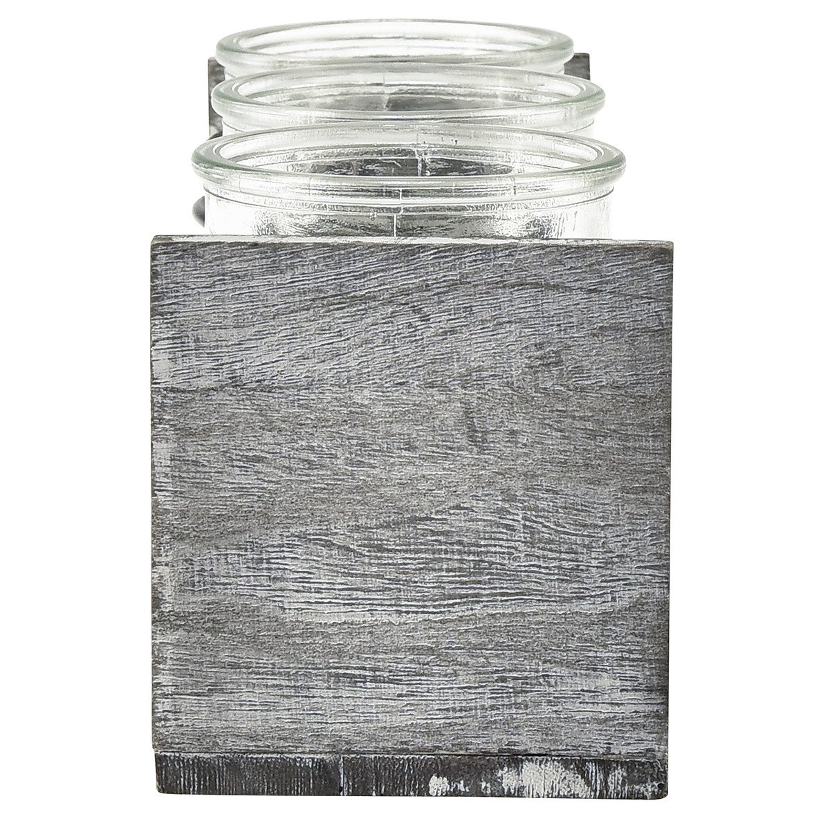 Florists Products Tischvase Rustikale Glasbehälter-Set Holz Grau-Weiß ...
