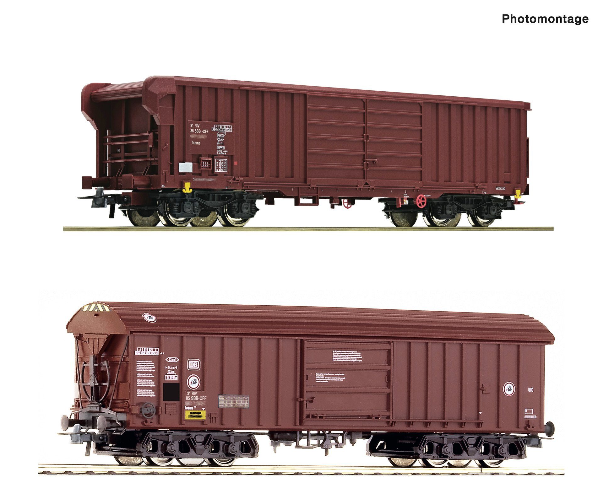 Roco Güterwagen Roco 76020 H0 2er Set Güterwagen DB/SBB EP IV - V