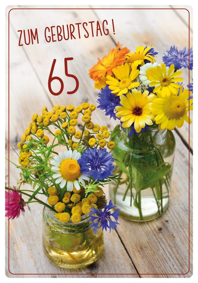 Perleberg Grußkarten 65 Geburtstag unverpackt Glückwunschkarte im Format 116 x 166 cm mit, Postkarte
