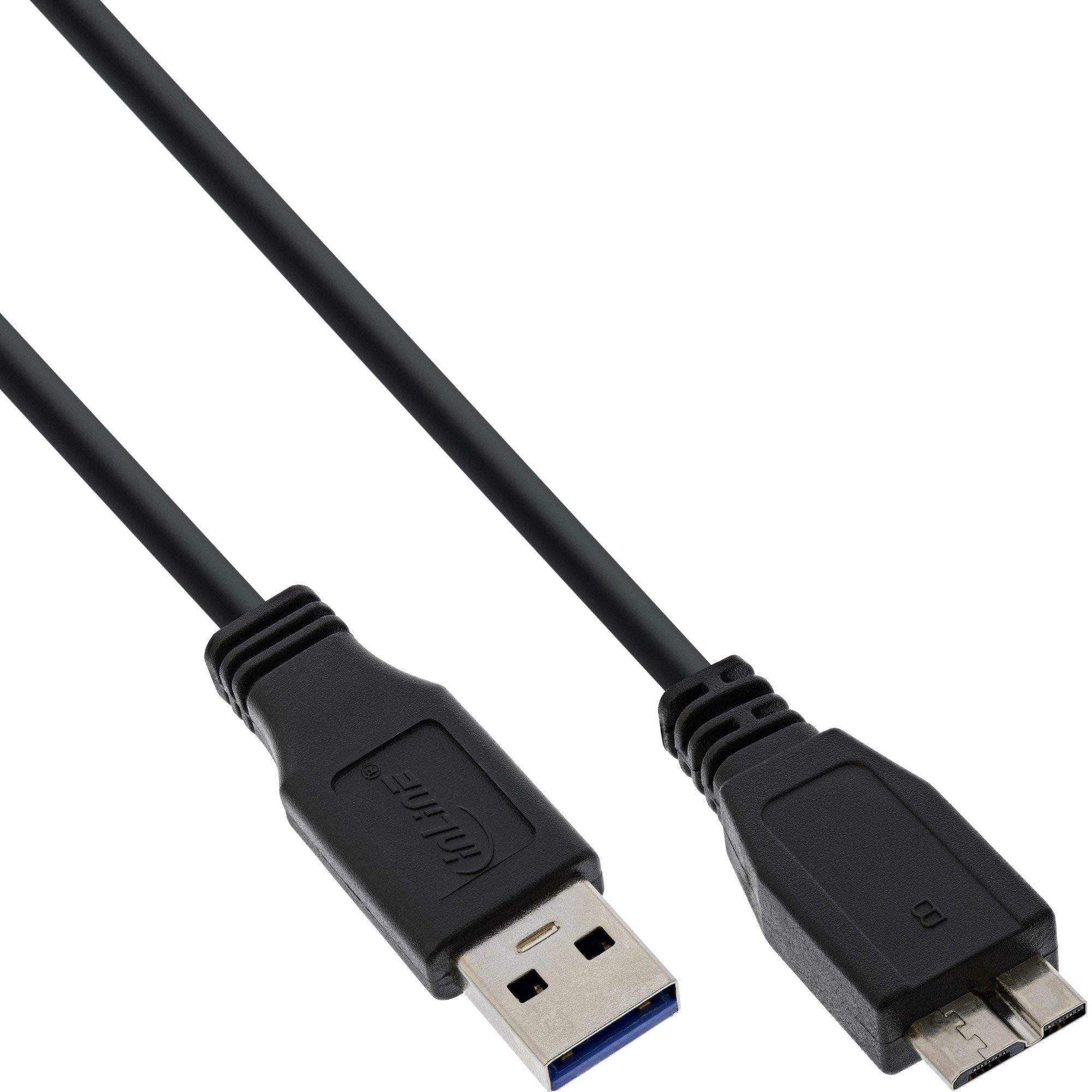 Inline InLine® USB 3.2 Gen.1 Kabel, A an Micro B, schwarz, 0,3m USB-Kabel