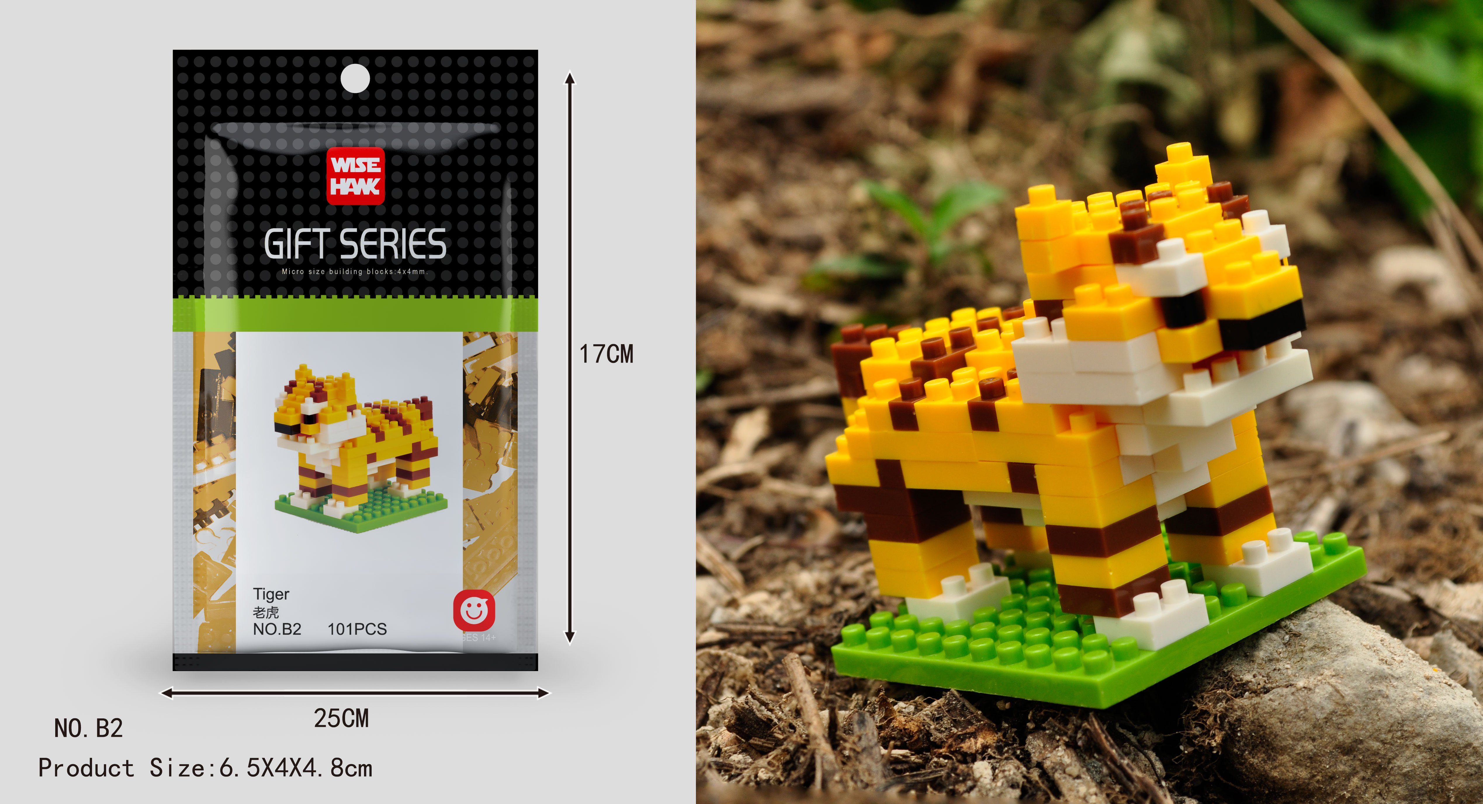 Tinisu Tiger Figur Bausteine Modell LNO Micro-Bricks Konstruktions-Spielset
