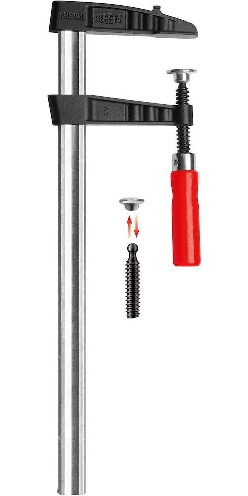 Bessey Schraubzwinge Temperguss-Schraubknecht TGK mit bewährtem Holzgriff, Schraubstock
