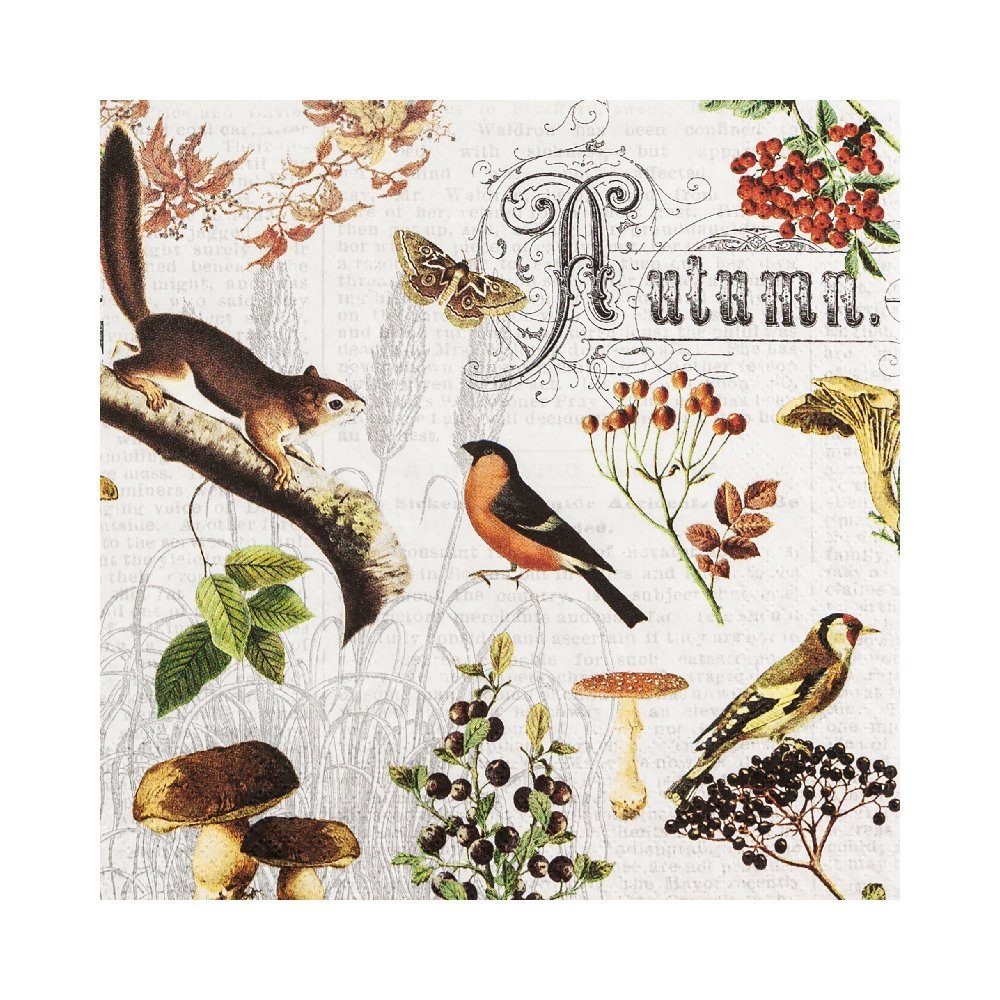 Home Fashion Papierserviette Herbst Collage 20 St 33 Cm X 33 Cm