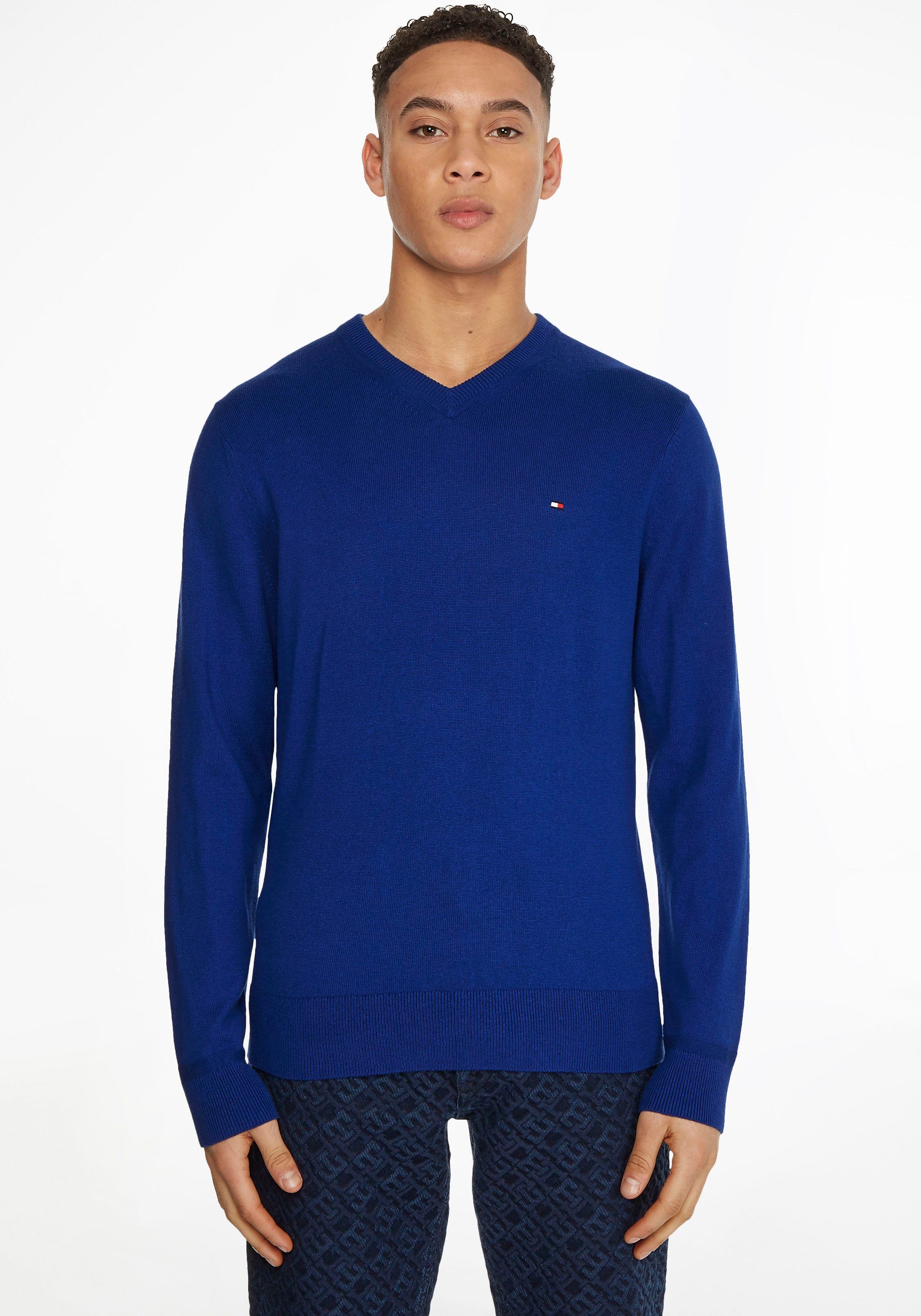 Tommy Hilfiger V Ausschnitt Pullover Pima Org Ctn Cashmere V Neck