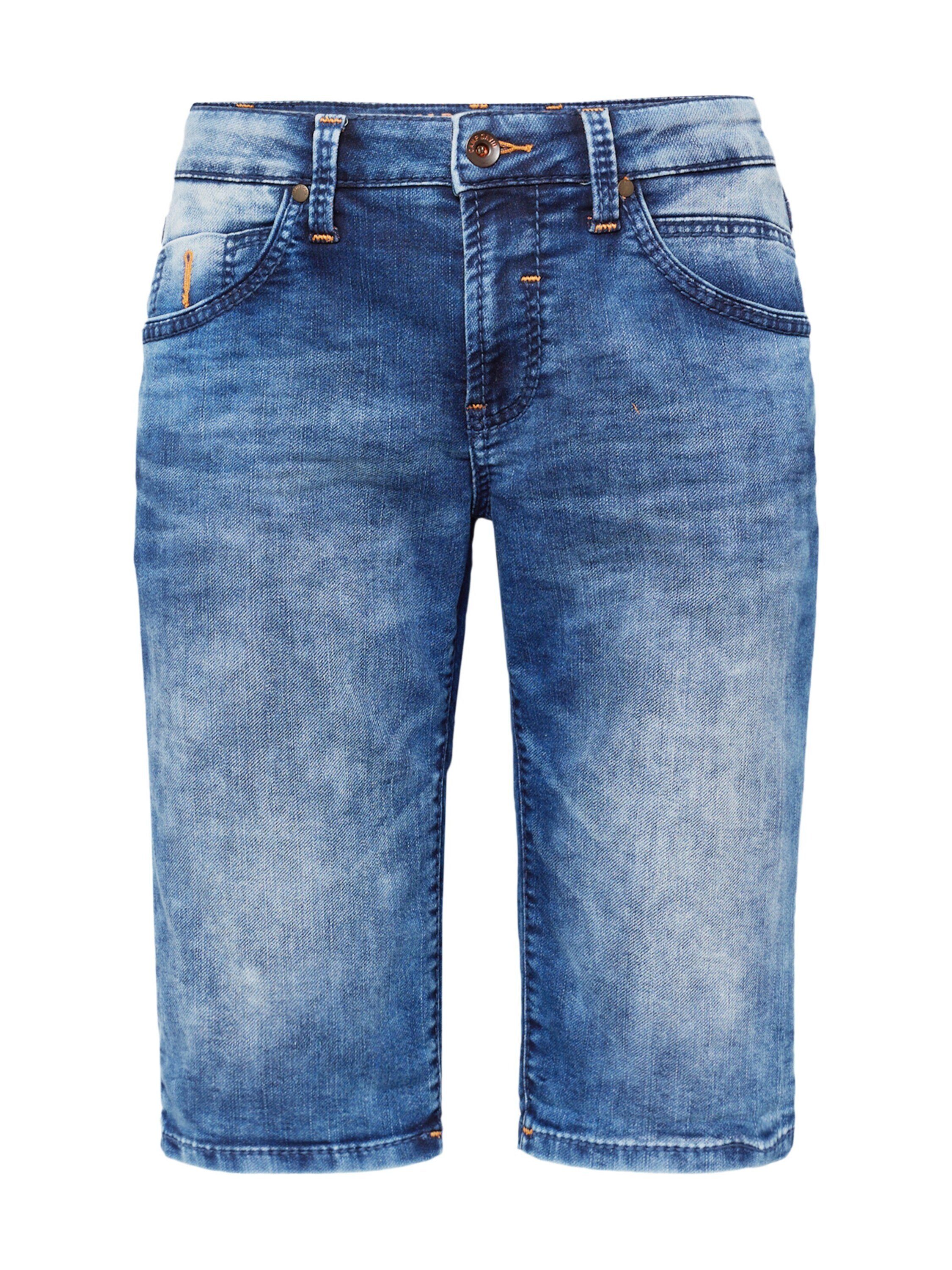 CAMP DAVID Jeansshorts mit Turn-Up Saum, Abgesteppter Saum/Kante