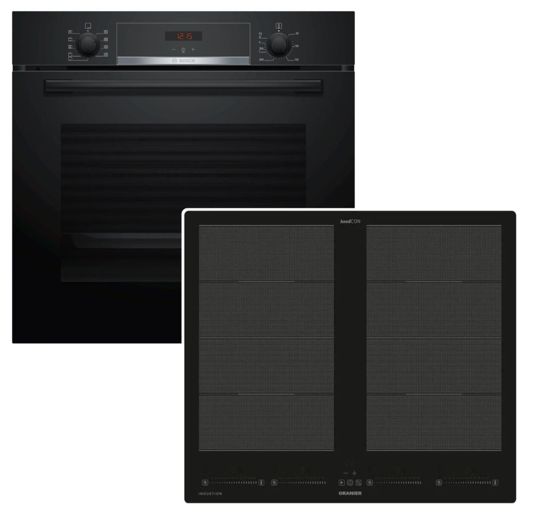 Bosch Backofen Set Teleskopauszug Oranier Flächeninduktionskochfeld