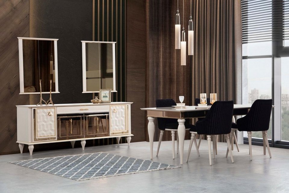 Jvmoebel Esszimmer Set Esstisch 4x Stuhl Garnitur Tische Gruppe Set