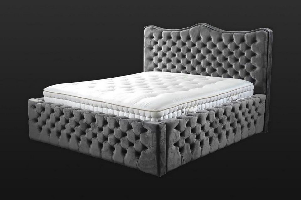 Jvmoebel Bett Chesterfield Bett Samt Betten Doppelbett 160x200 Design