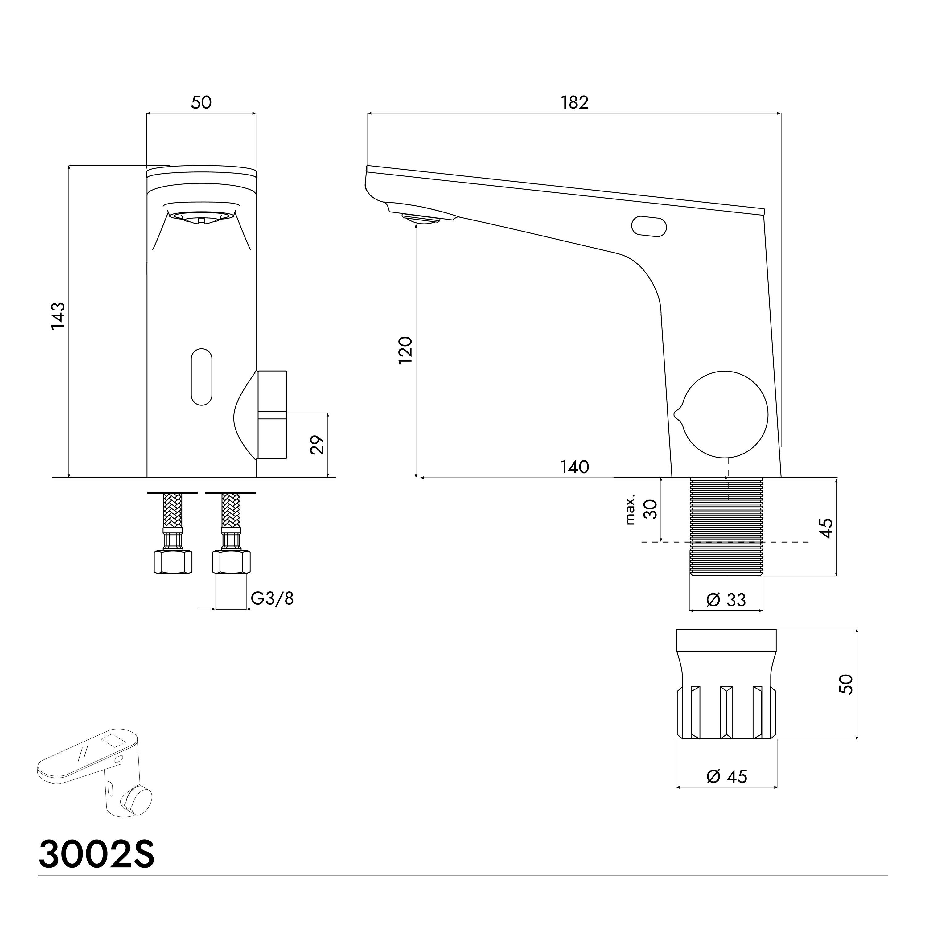 Bernstein Badarmatur Sensor Waschtischarmatur 3002S (Armatur) Chrom mit ...