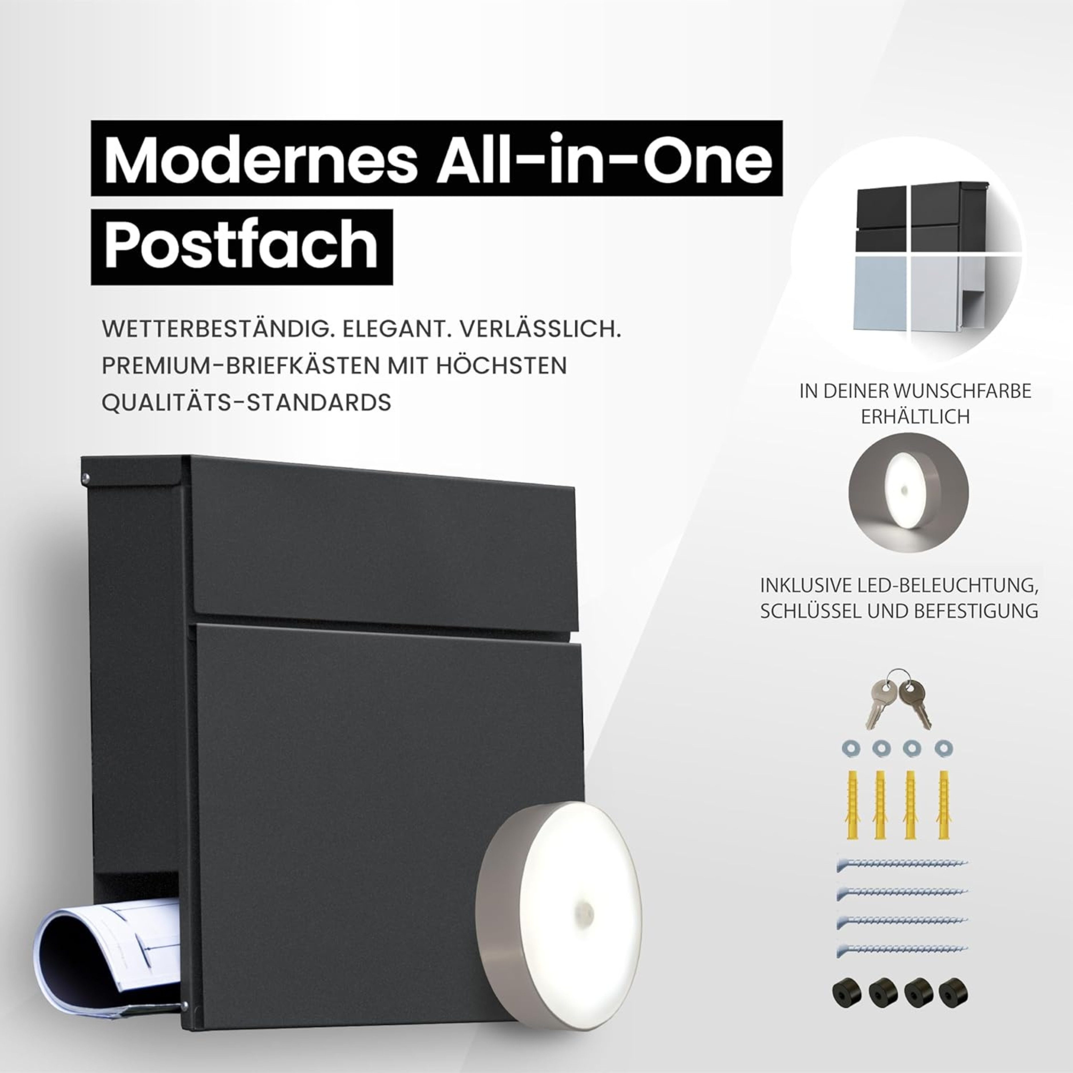 Radius Briefkasten Design Wandbriefkasten Letterman 6 anthrazit ...