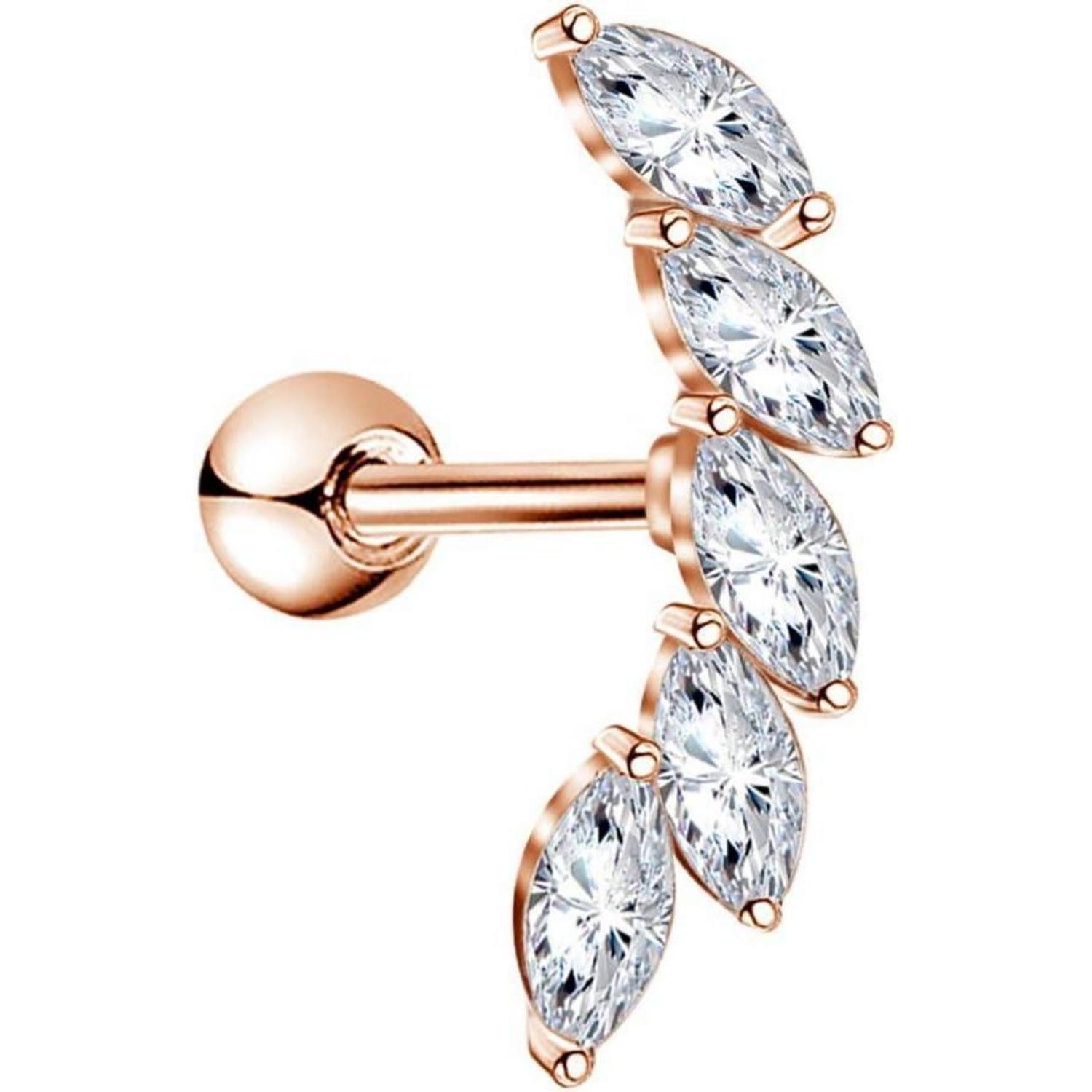 OUFER Nasenpiercing 16G Knorpel Helix Piercings Silber CZ Edelstahl ...