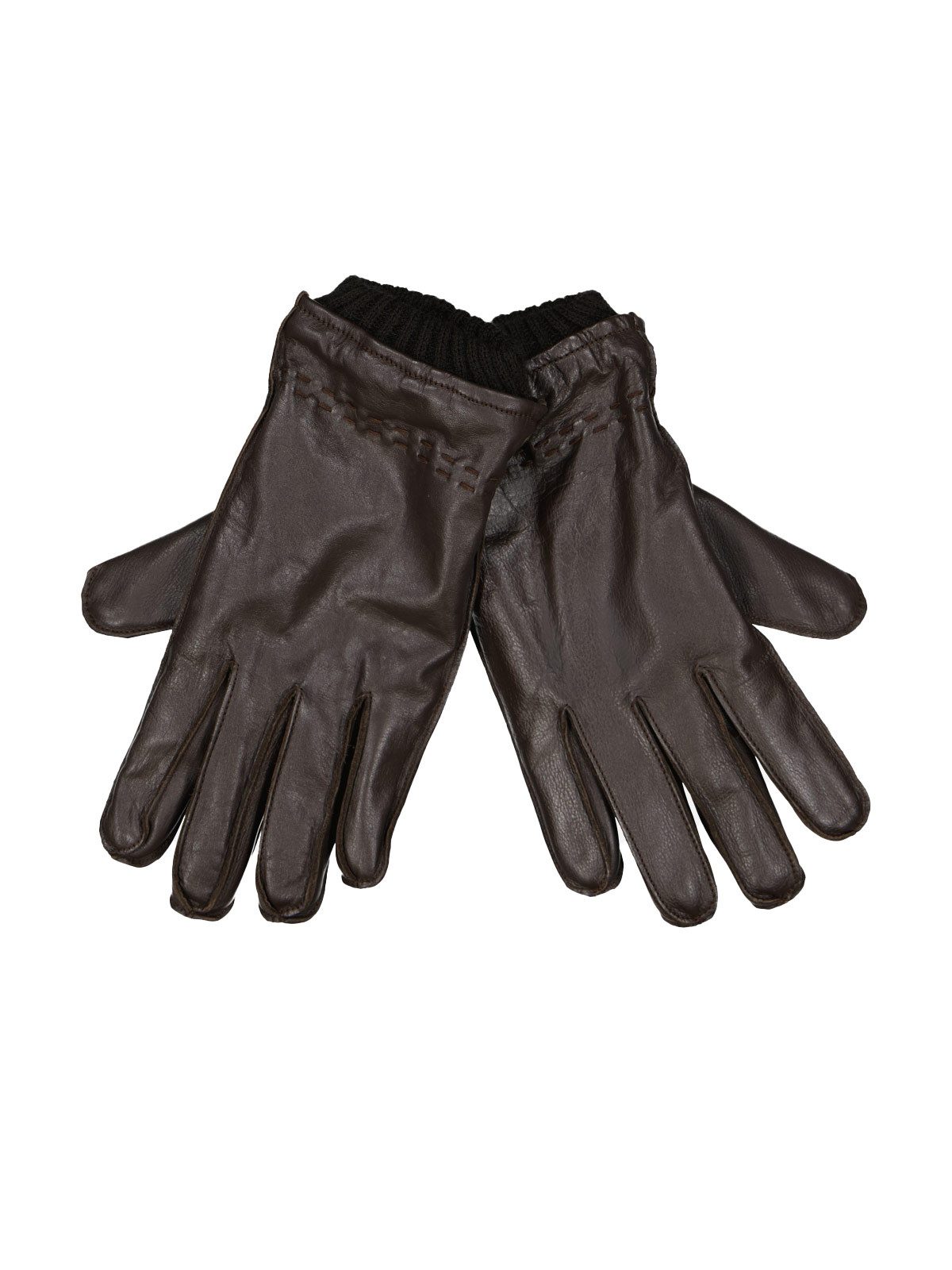 emilio adani Lederhandschuhe Leder-Handschuhe Basic, Maskulinität durch nach außen genähte Nähte