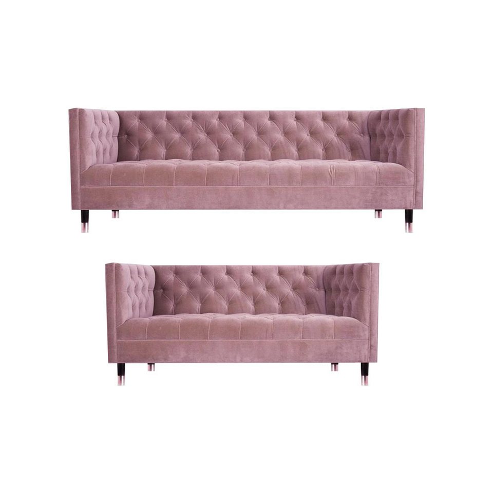 Jvmoebel Chesterfield Sofa Luxus Komplett 2x Sofas Sofa Dreisitze Mit