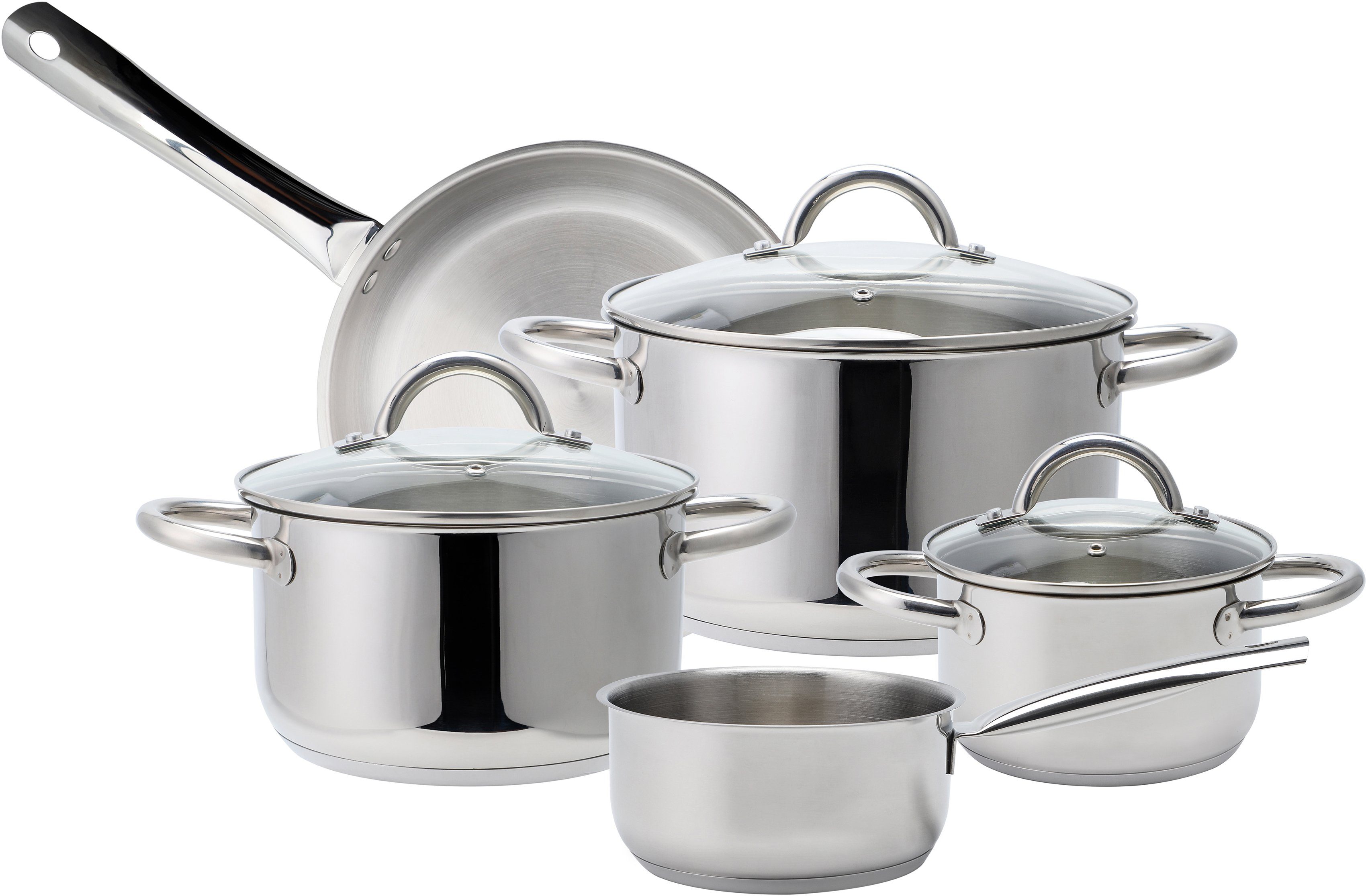 Echtwerk Topf Set Silber Edition Edelstahl 188 Set 8 Tlg Je 1