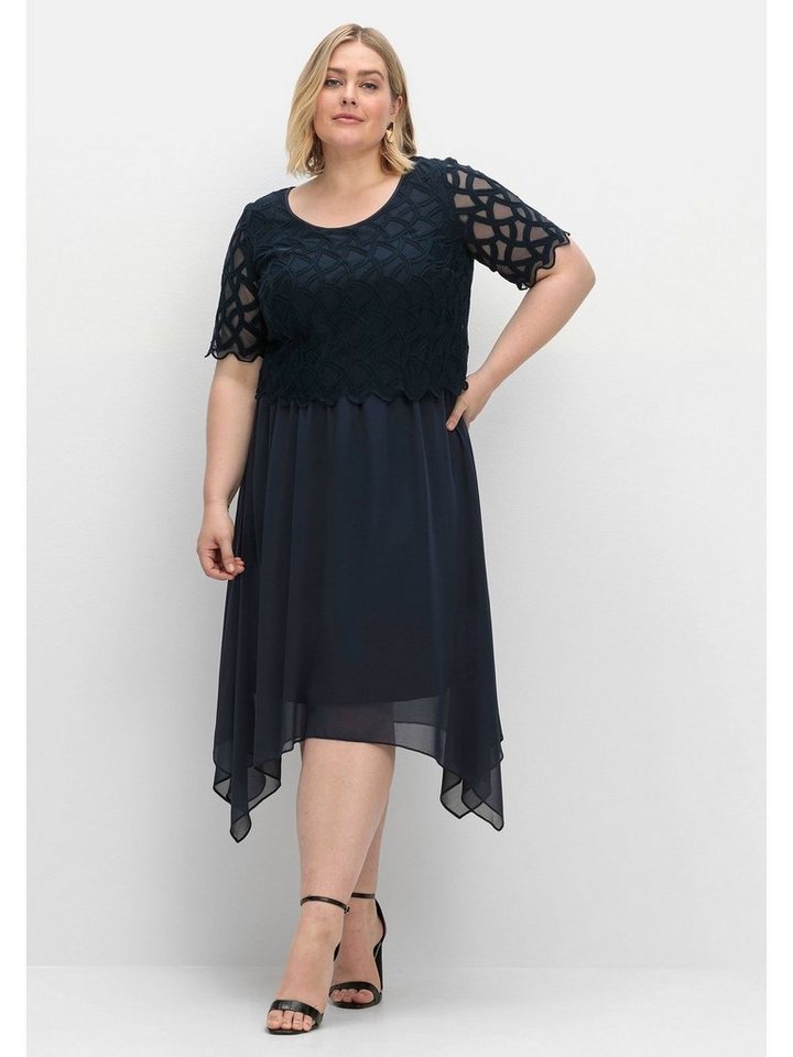Sheego Abendkleid Große Größen aus Chiffon, mit Zierbortenstickerei Sheego Abendkleid Große Größen aus Chiffon, mit Zierbortenstickerei