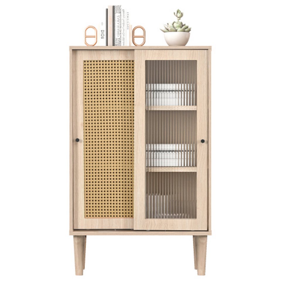 Xdeer Sideboard Sideboard Mit Kunststoff Rattantüren Und Schiebetüren