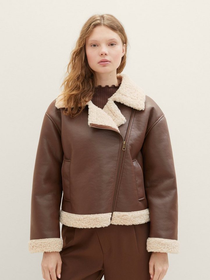 Tom Tailor Denim Allwetterjacke Jacke In Shearling Optik Unser Model
