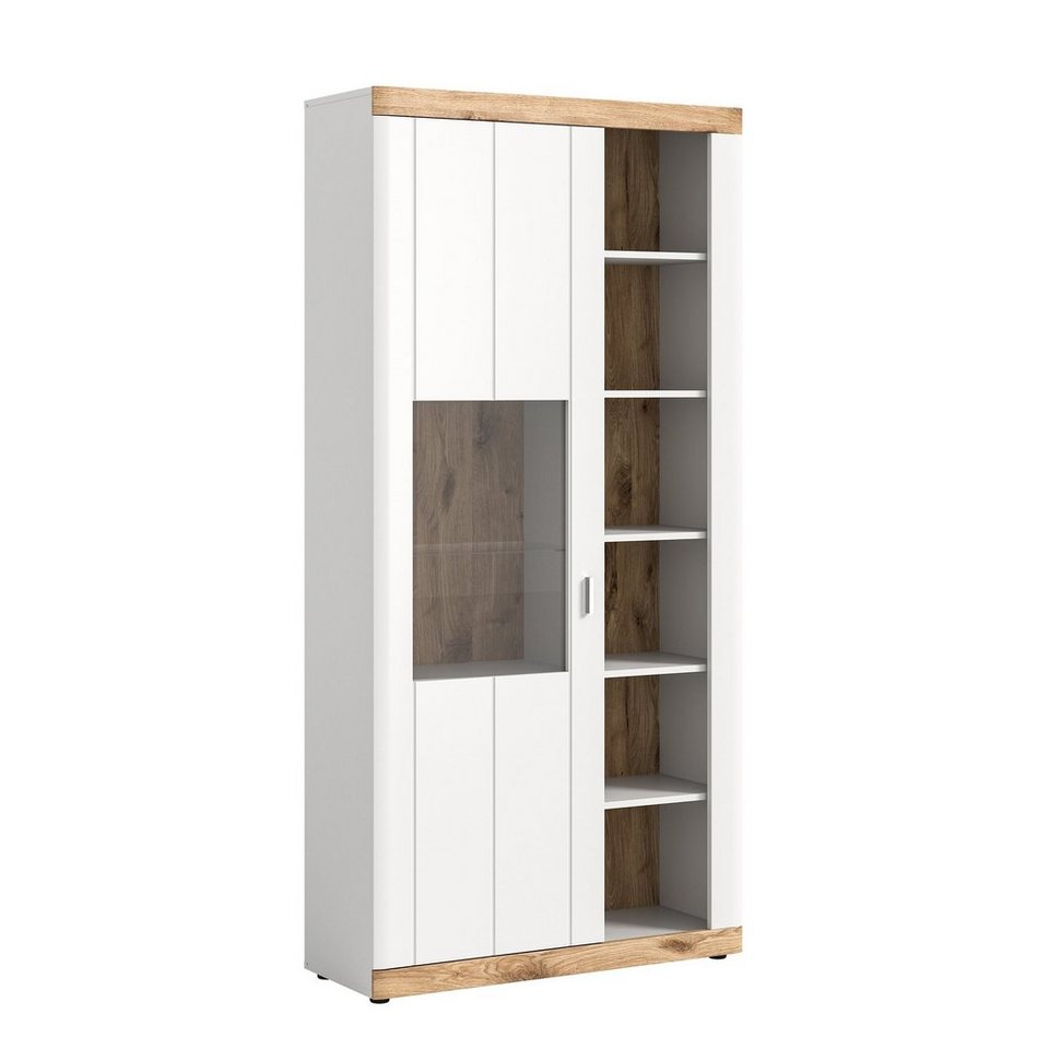 Newroom Vitrine Lodera Vitrine Weiß Melamin Weiß Matt Mdf Tz Modern