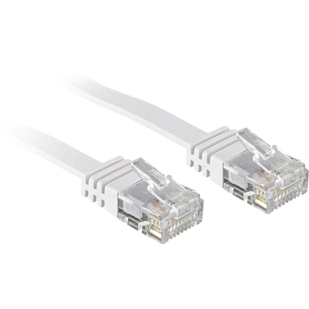 Lindy LINDY 47504 RJ45 Netzwerkkabel, Patchkabel CAT 6 U/UTP 5.00 m Weiß mit Netzkabel, (5.00 cm)