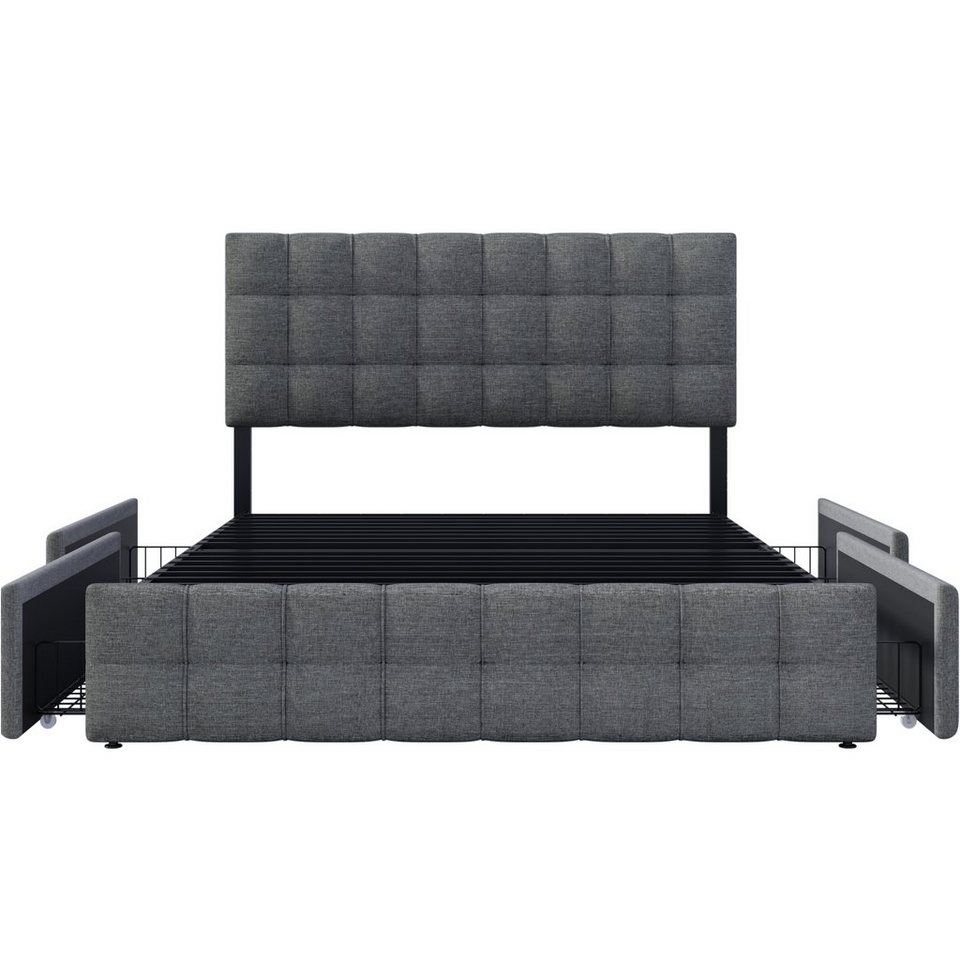 Gotagee Polsterbett Polsterbett Doppelbett Mit Schubladenverstellbares
