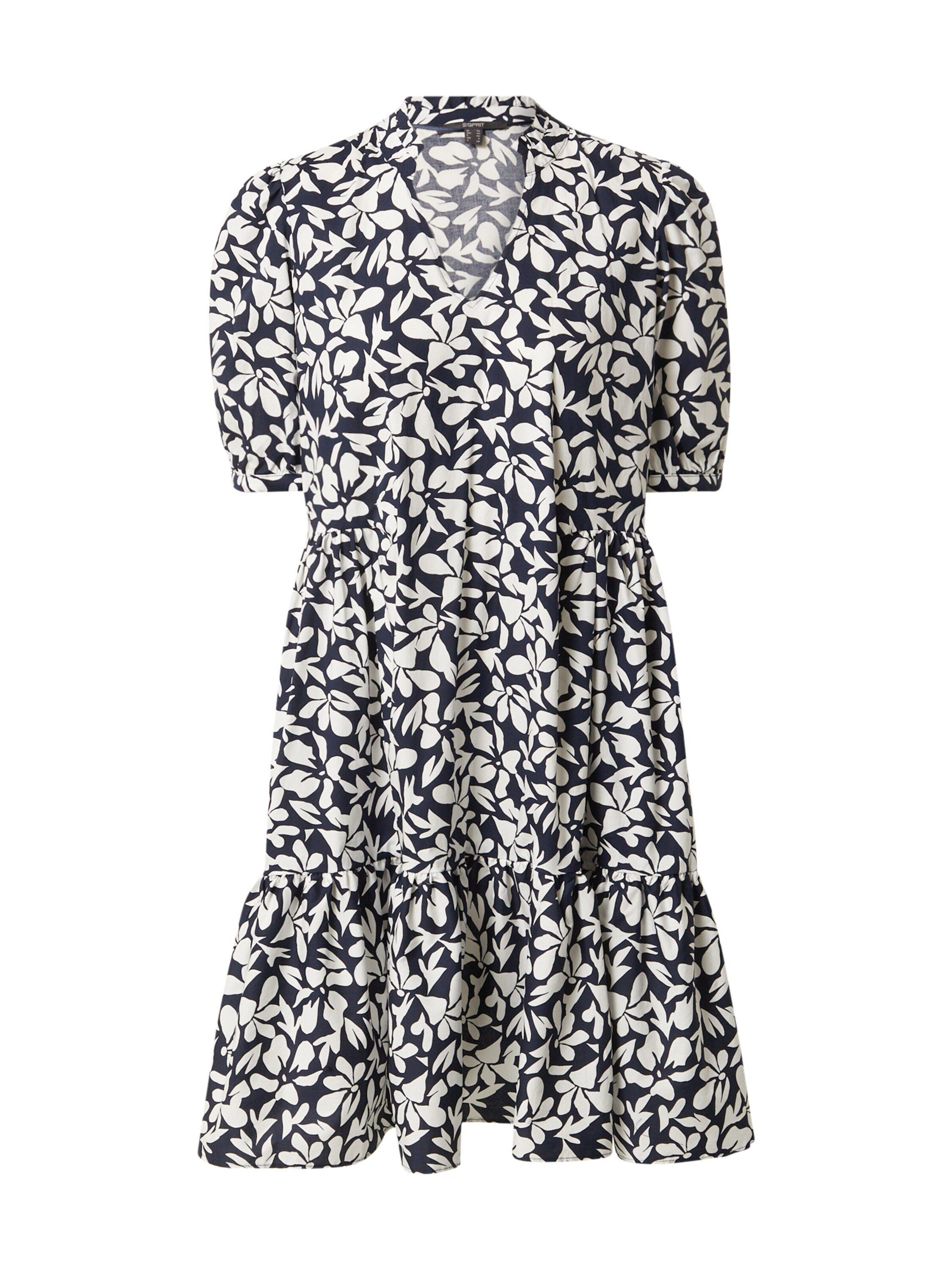 Esprit Blusenkleid 1 Tlg Volant Drapiertgerafft All Over Muster