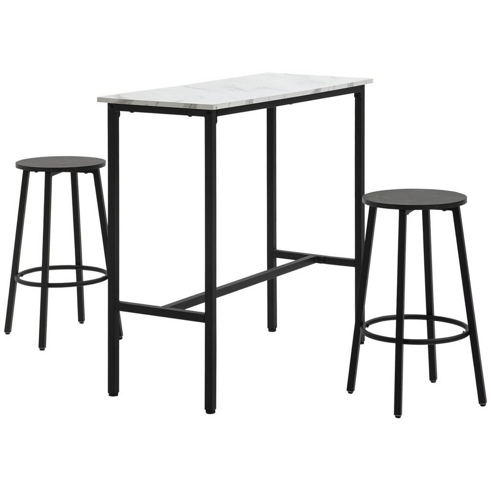 Homcom Bargruppe Bartisch Mit Barhocker Set 3 Teiliges Bartisch Set