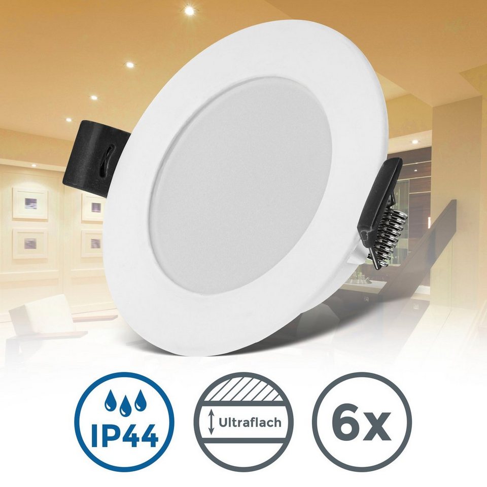 Bklicht Led Einbauleuchte Bkel1570 6er Set Bad Einbausspots Ip44