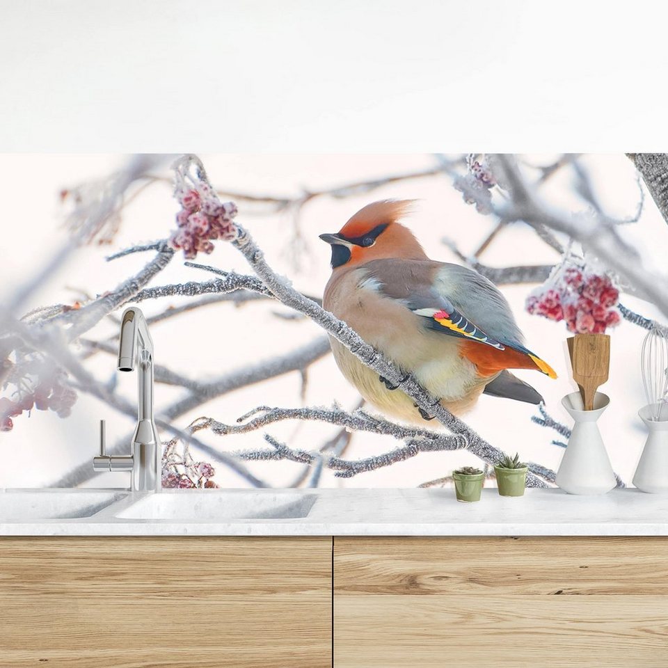 Bilderdepot24 Küchenrückwand Weiß Dekor Bäume Wald Natur Tiere