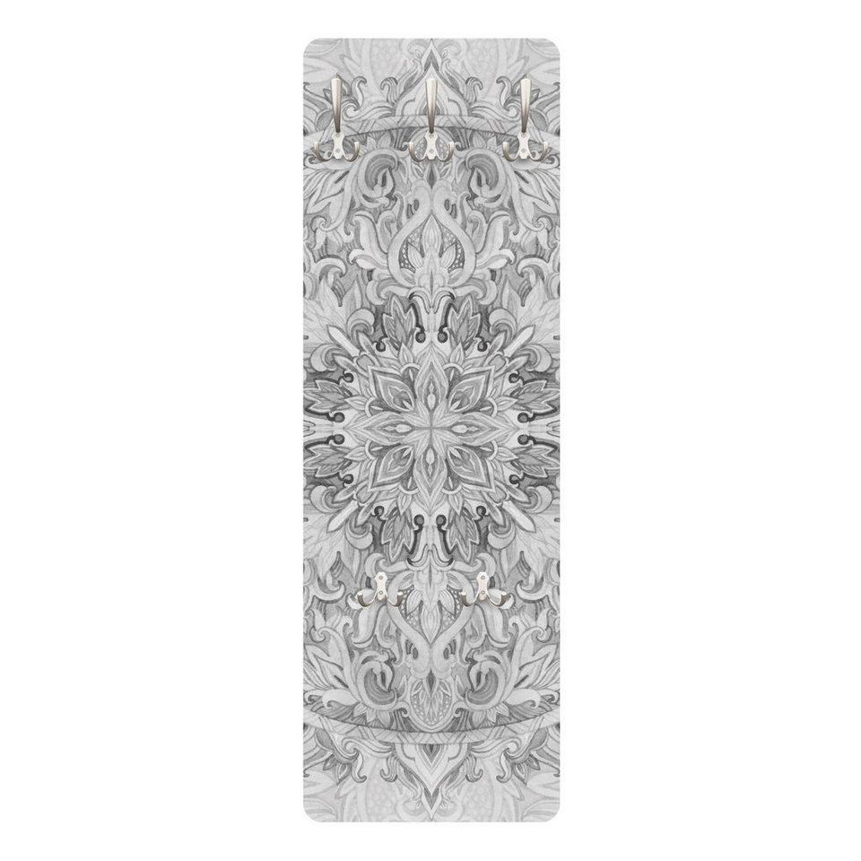 Bilderdepot24 Garderobenpaneel Schwarz Weiß Muster Spirituell Mandala