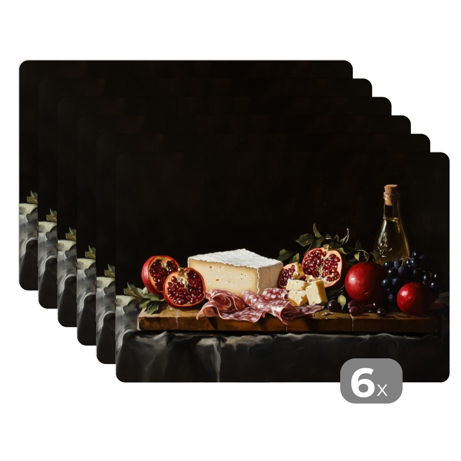 Muchowow Platzset Stilleben Vintage Trinktafel 6 St Platzsets