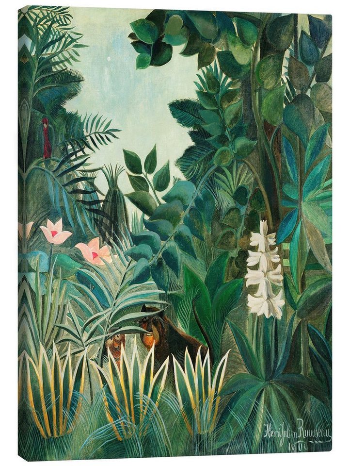 Posterlounge Leinwandbild Henri Rousseau Der äquatoriale Dschungel