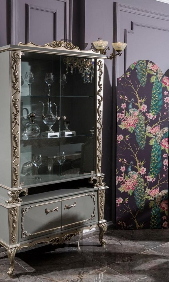Jvmoebel Vitrine Vitrinen Glas Holz Schrank Vitrine Wohnzimmer Möbel