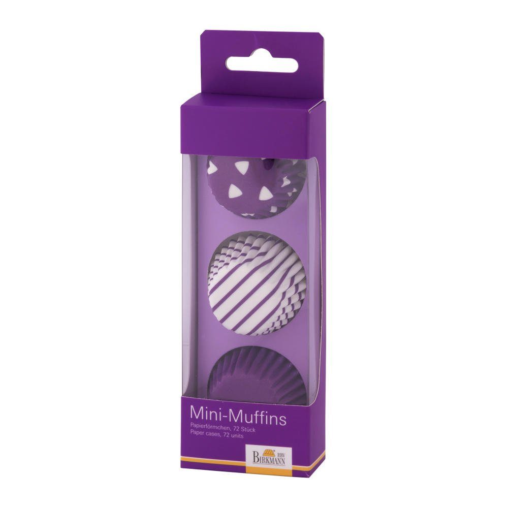 Birkmann Muffinform Mini-Papierförmchen Colour Splash lila 72 Stück