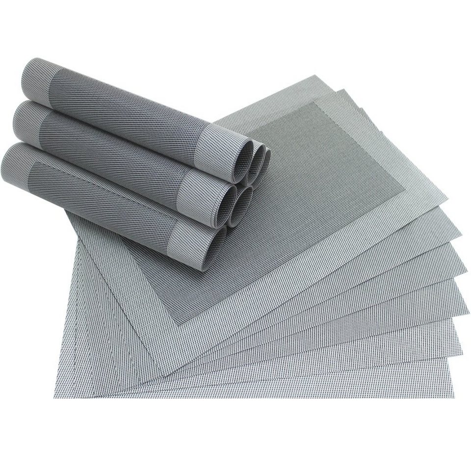Platzset Tischsets Borda 12 Stk Silberfarben Platzsets 46 Cm