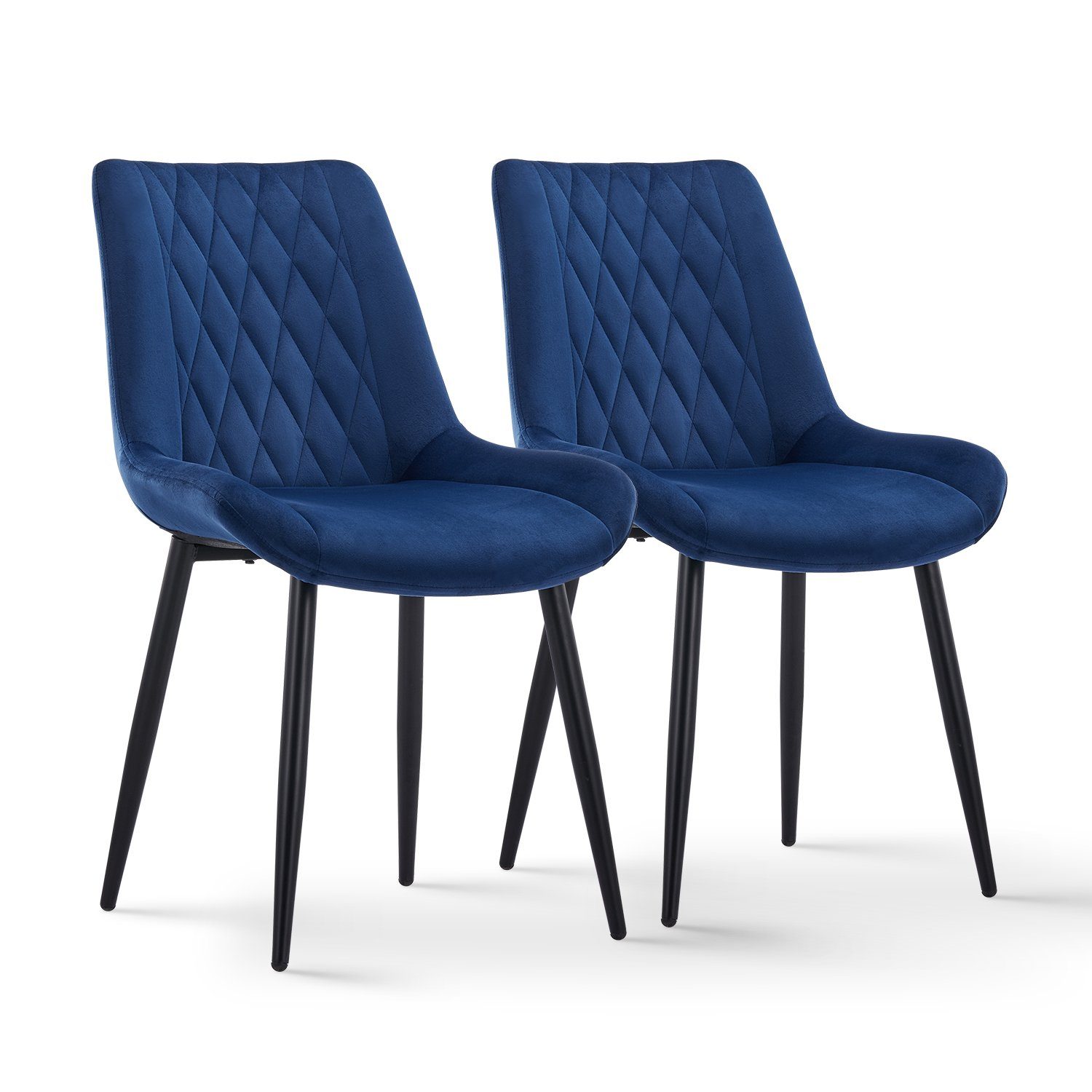 CLIPOP Esszimmerstuhl Samt Küchenstuhl (2er Set), Wohnzimmerstuhl, Sessel mit Metallbeine
