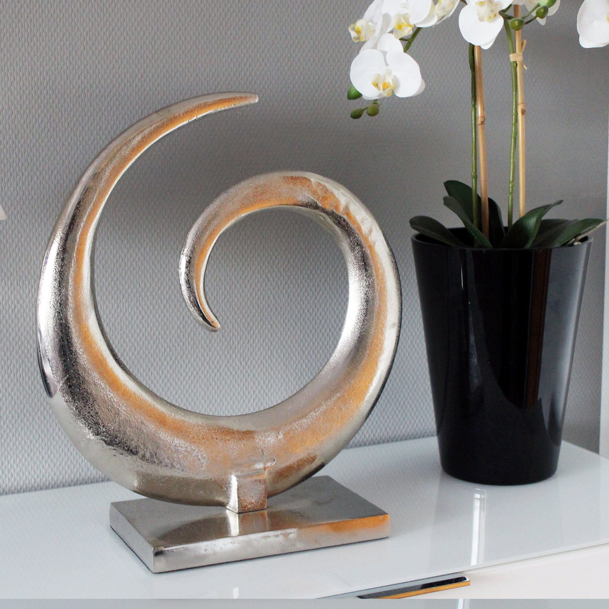 Arnusa Dekofigur Abstrakte Skulptur Aus Metall 43x38 Cm 24 Kg