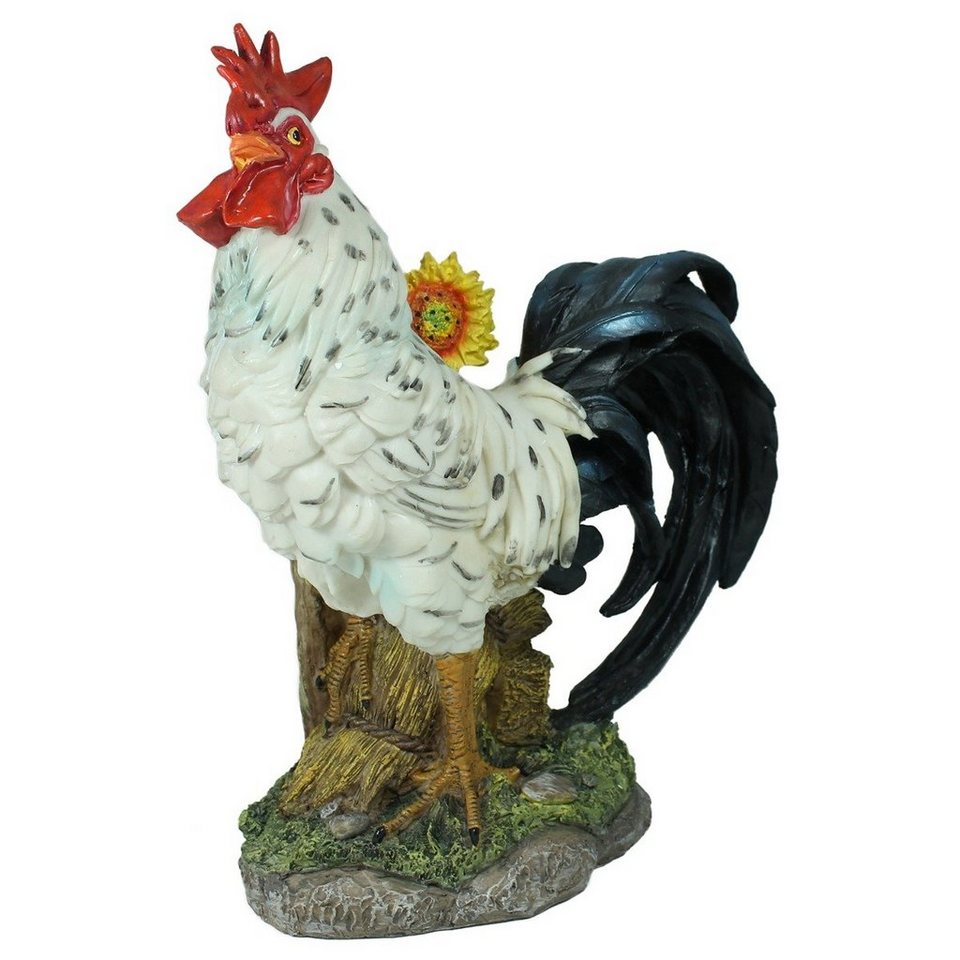 Colourliving Tierfigur Gartenfigur Hahn Figur Stolzer Hahn Mit