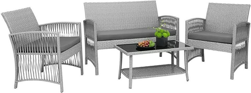 Tlgreen Gartenlounge Set 4 Teilig Gartenmöbel Setbalkonmöbelbequem