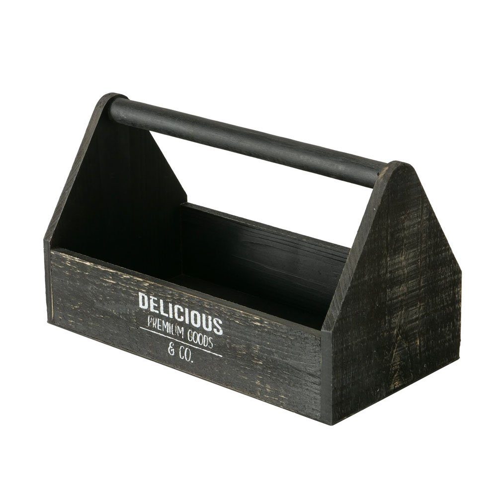Boltze Dekotablett Tragetablett Premium Schwarz Weiß Holztablett Mit